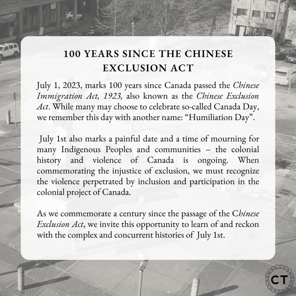 Vancouver Chinatown Today | July 1st 2023 – 100 Years Since The Chinese ...