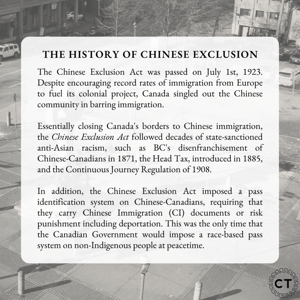 Vancouver Chinatown Today | July 1st 2023 – 100 Years Since The Chinese ...
